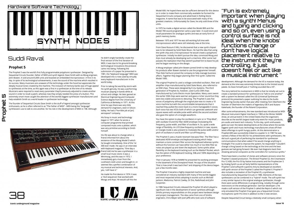 Synth Nodes – Prophet 5 Synthesizer – Suddi Raval – Iconic Underground ...